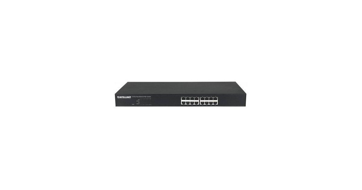Intellinet 16-Port Fast Ethernet PoE+ Switch - Multicom