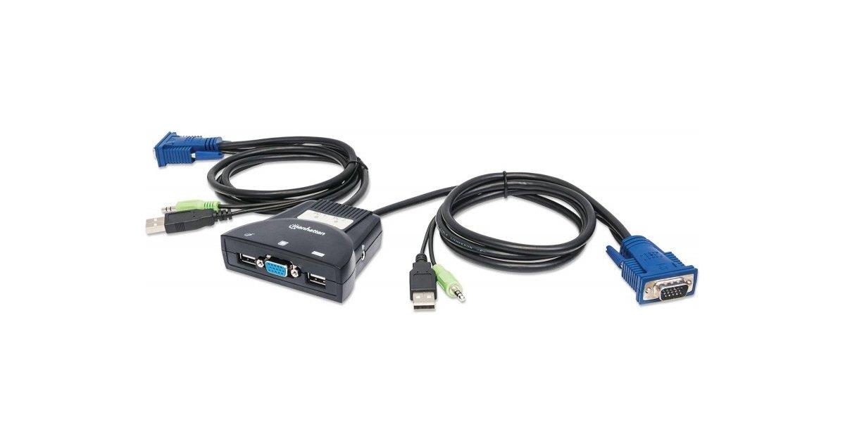Manhattan 2-Port Mini KVM Switch - Multicom